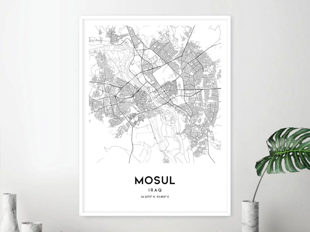 Mosul Map Print, Mosul Map Poster Wall Art, Mosul City Map, Mosul Print ...