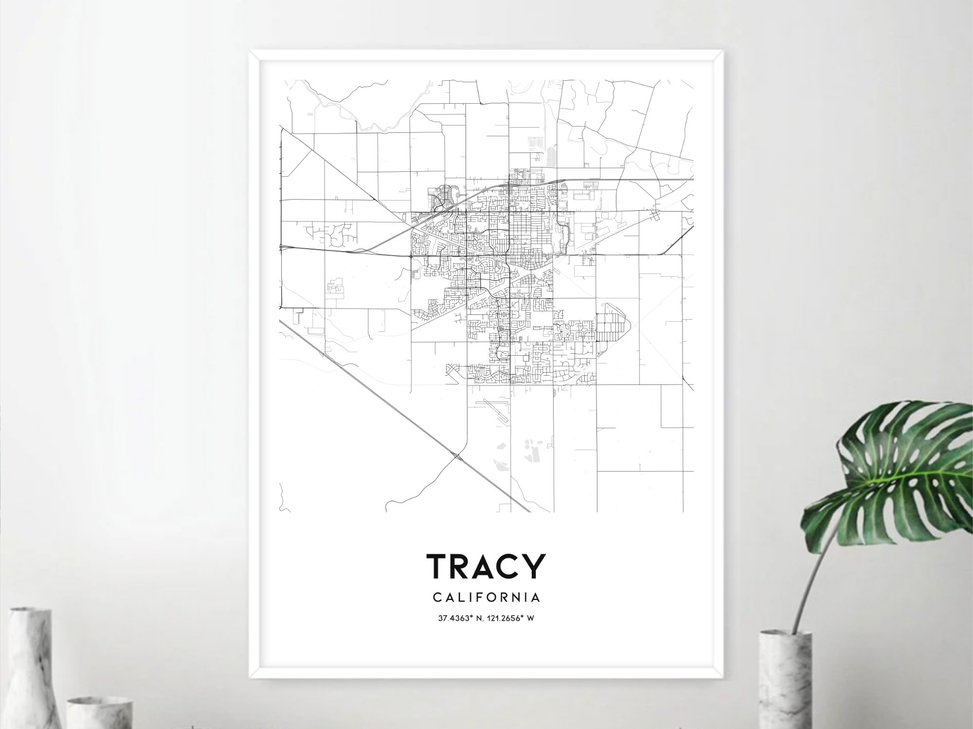 Tracy Map Print, Tracy Map Poster Wall Art, Ca City Map, California ...