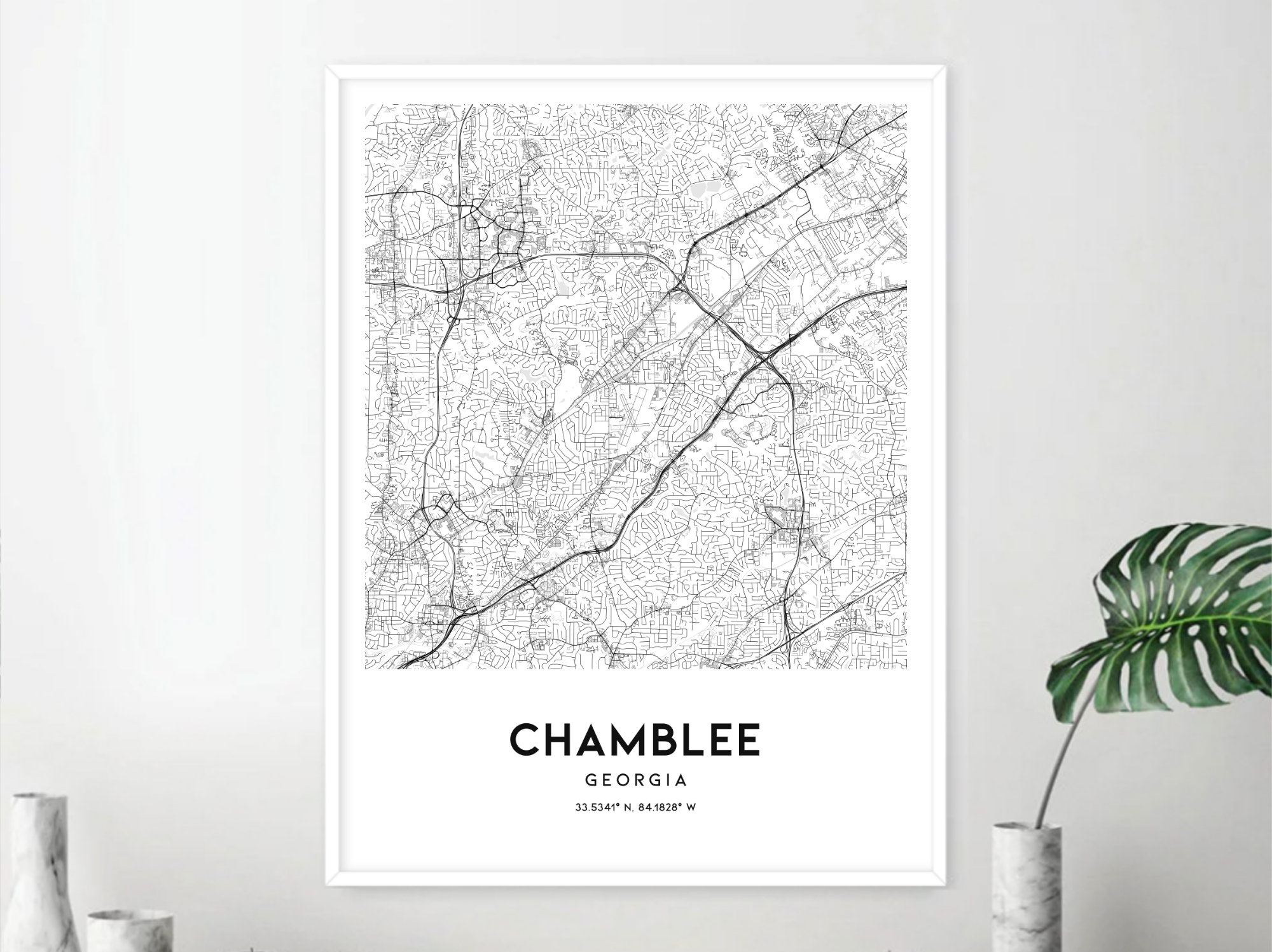 Chamblee Map Print, Chamblee Map Poster Wall Art, Ga City Map, Georgia Print Street Map Decor ...