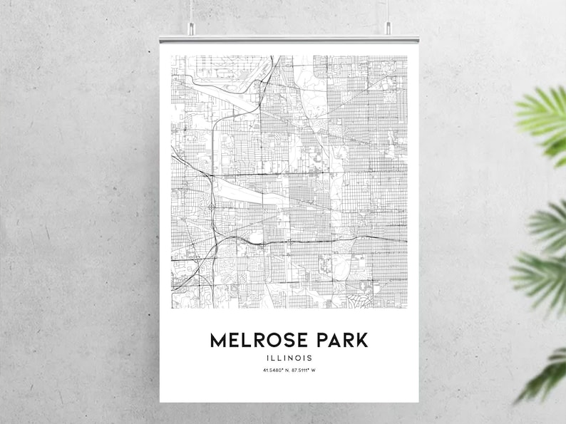 Melrose Park Map Print Melrose Park Map Poster Wall Art Il | Etsy