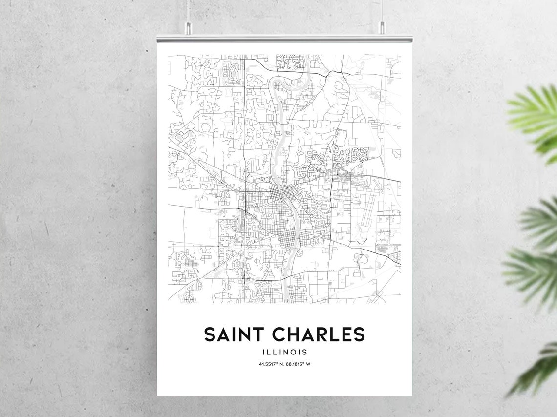 Saint Charles Map Print Saint Charles Map Poster Wall Art Il | Etsy