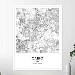 Cairo Map Print Cairo Map Poster Wall Art Cairo City Map | Etsy