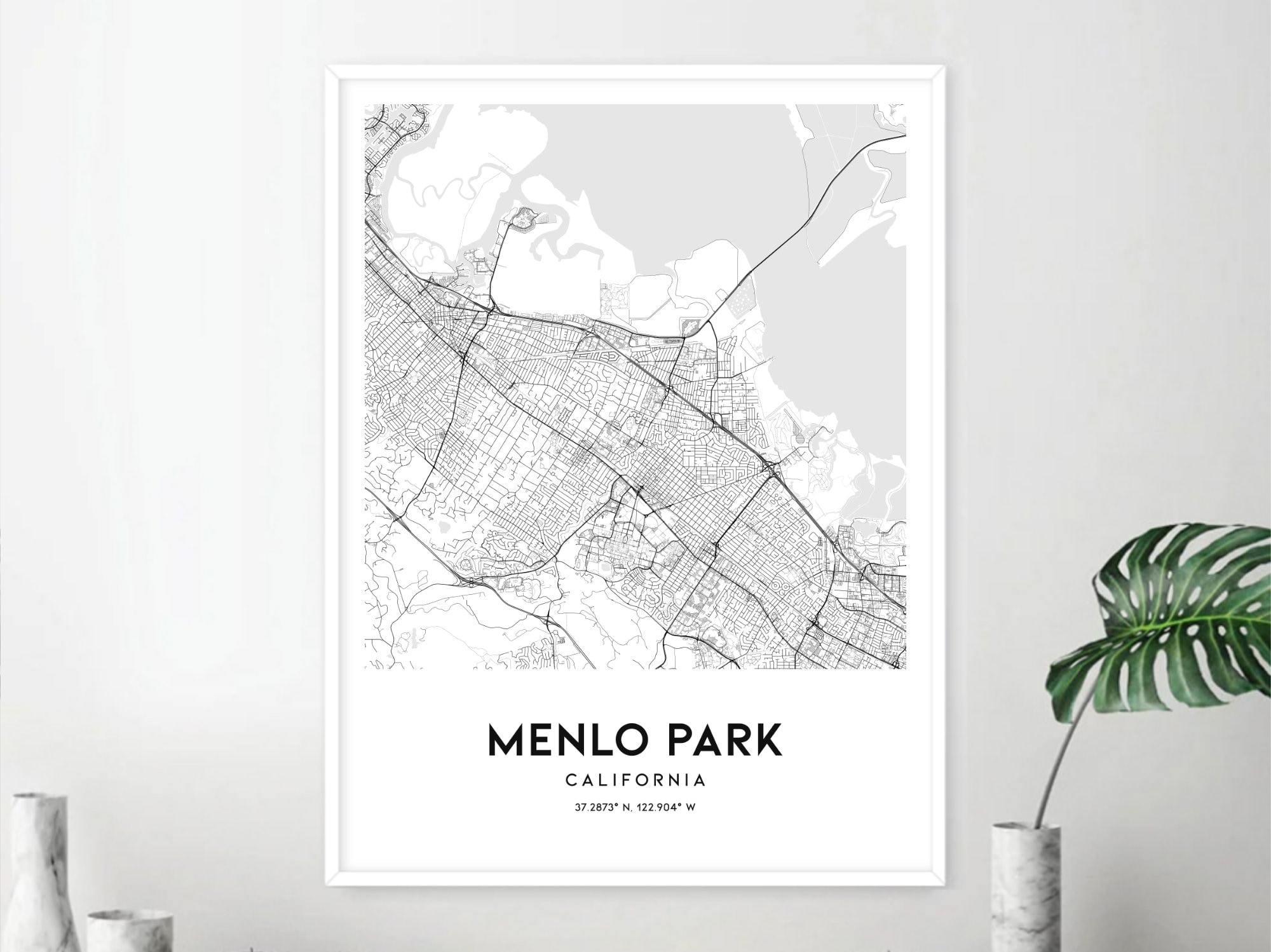 Menlo Park Map Print Menlo Park Map Poster Wall Art Ca City - Etsy