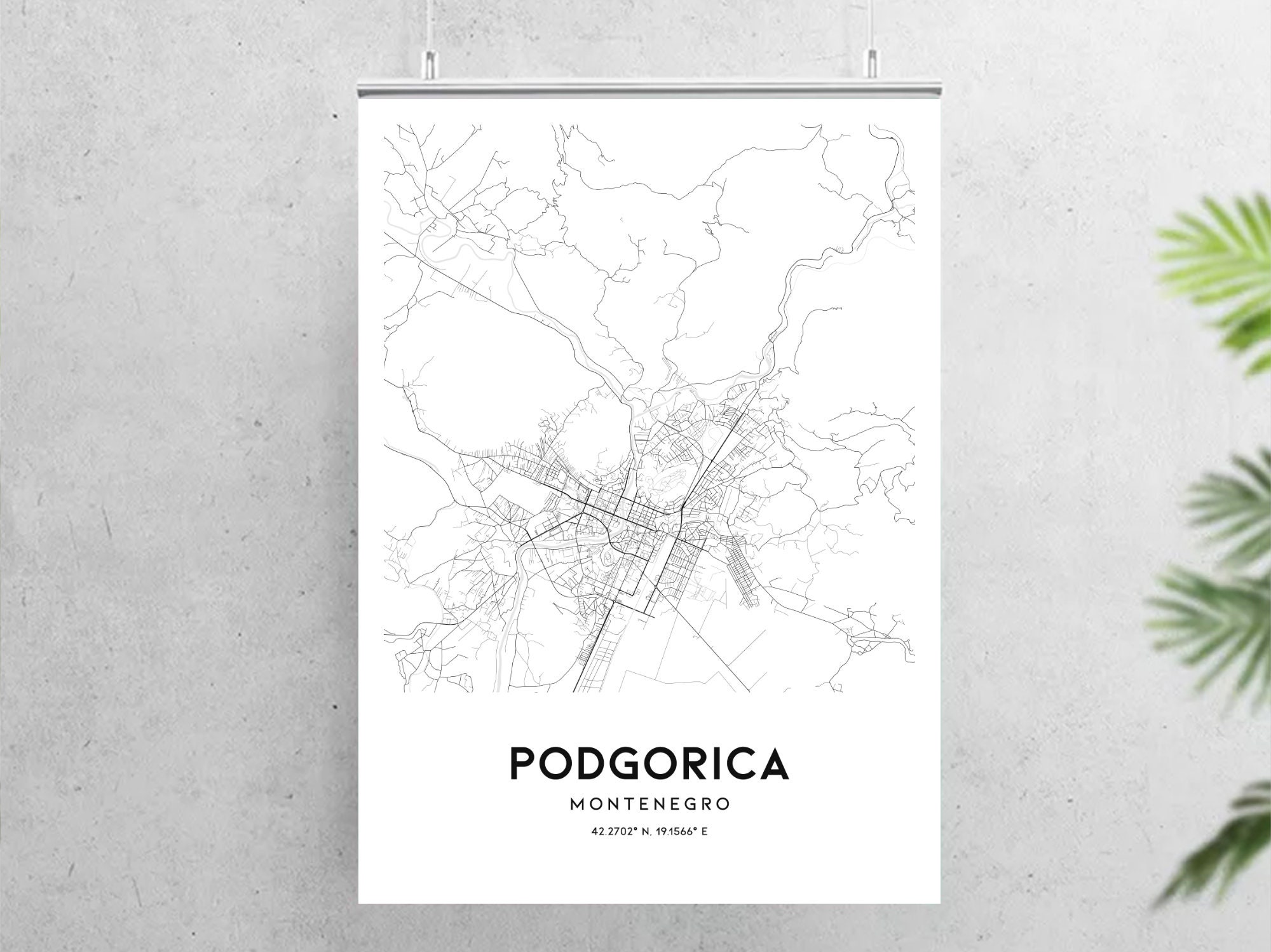 Podgorica Map Print Podgorica Map Poster Wall Art Podgorica | Etsy