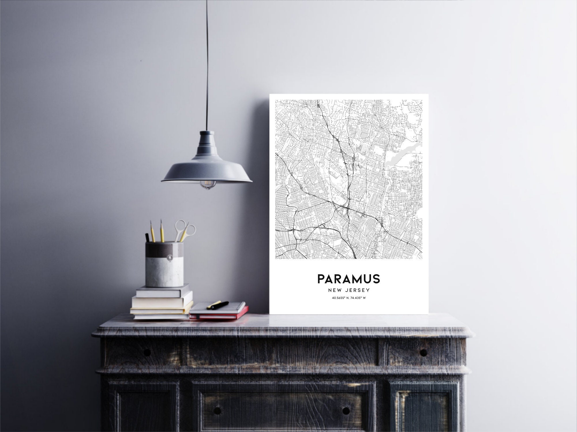 Paramus Map Print, Paramus Map Poster Wall Art, Nj City Map, New Jersey ...