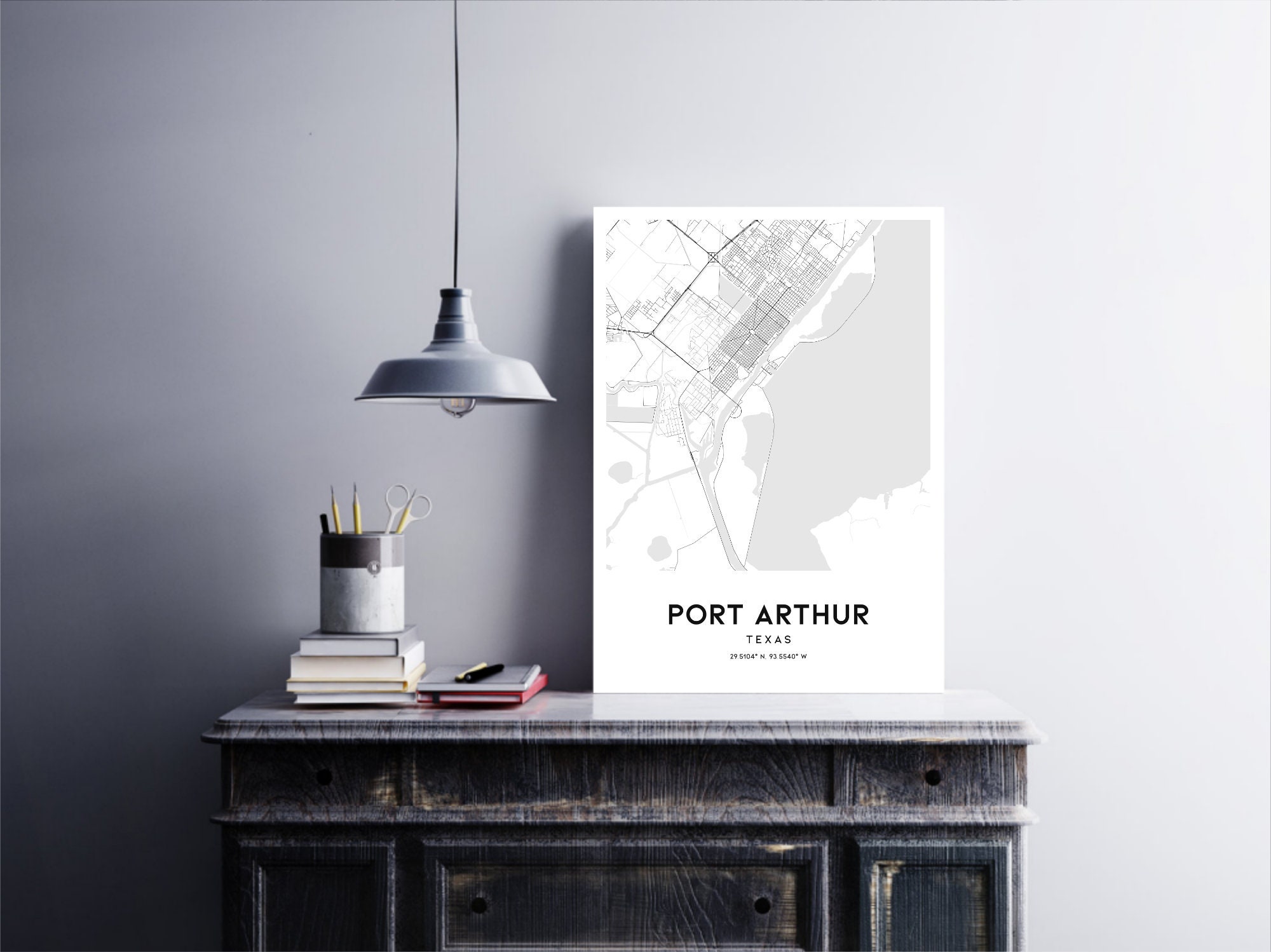 Port Arthur Map Print, Port Arthur Map Poster Wall Art, Tx City Map ...