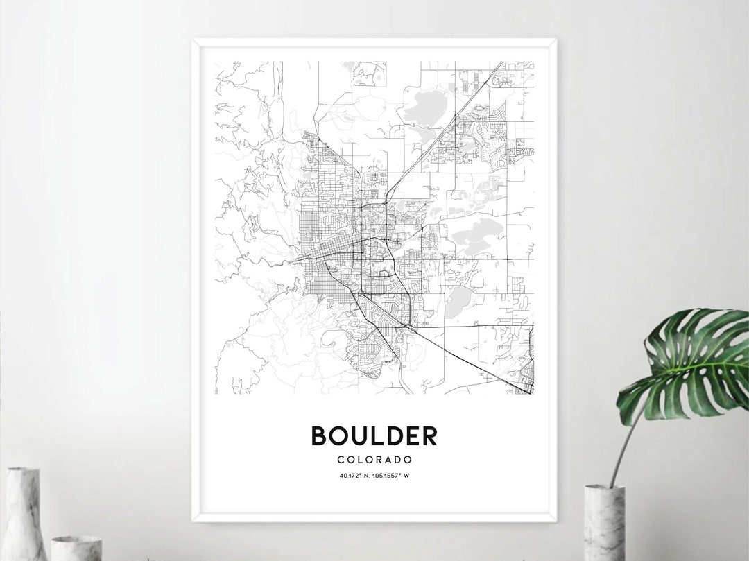Boulder Map Print Boulder Map Poster Wall Art Co City Map - Etsy UK