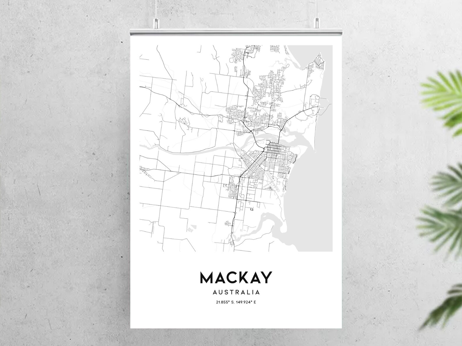 Mackay Map Print Mackay Map Poster Wall Art Mackay City | Etsy