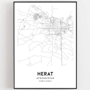 Herat Map Print Herat Map Poster Wall Art Herat City Map | Etsy