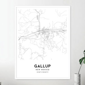 Gallup Map Print Gallup Map Poster Wall Art Nm City Map New - Etsy