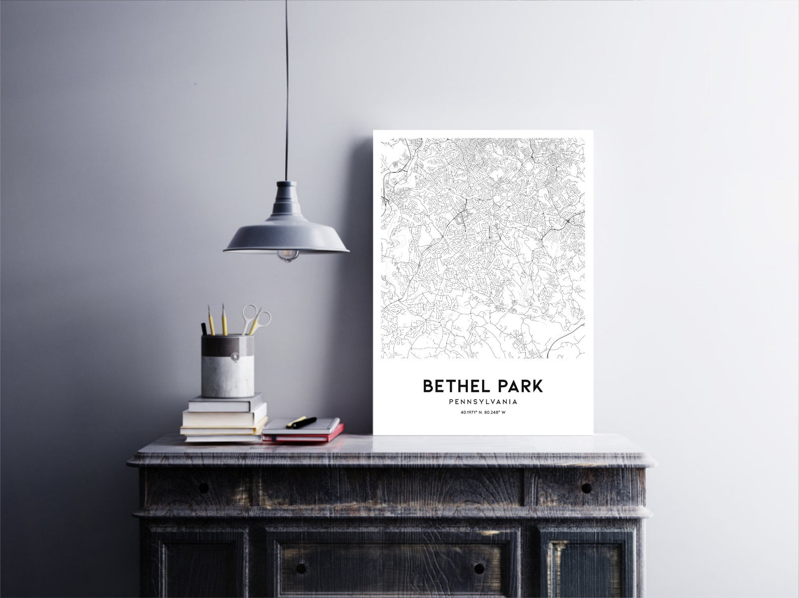Bethel Park Map Print Bethel Park Map Poster Wall Art Pa - Etsy