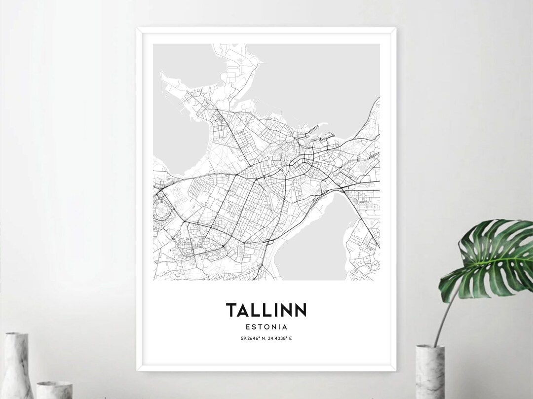 Tallinn Map Print, Tallinn Map Poster Wall Art, Tallinn City Map ...