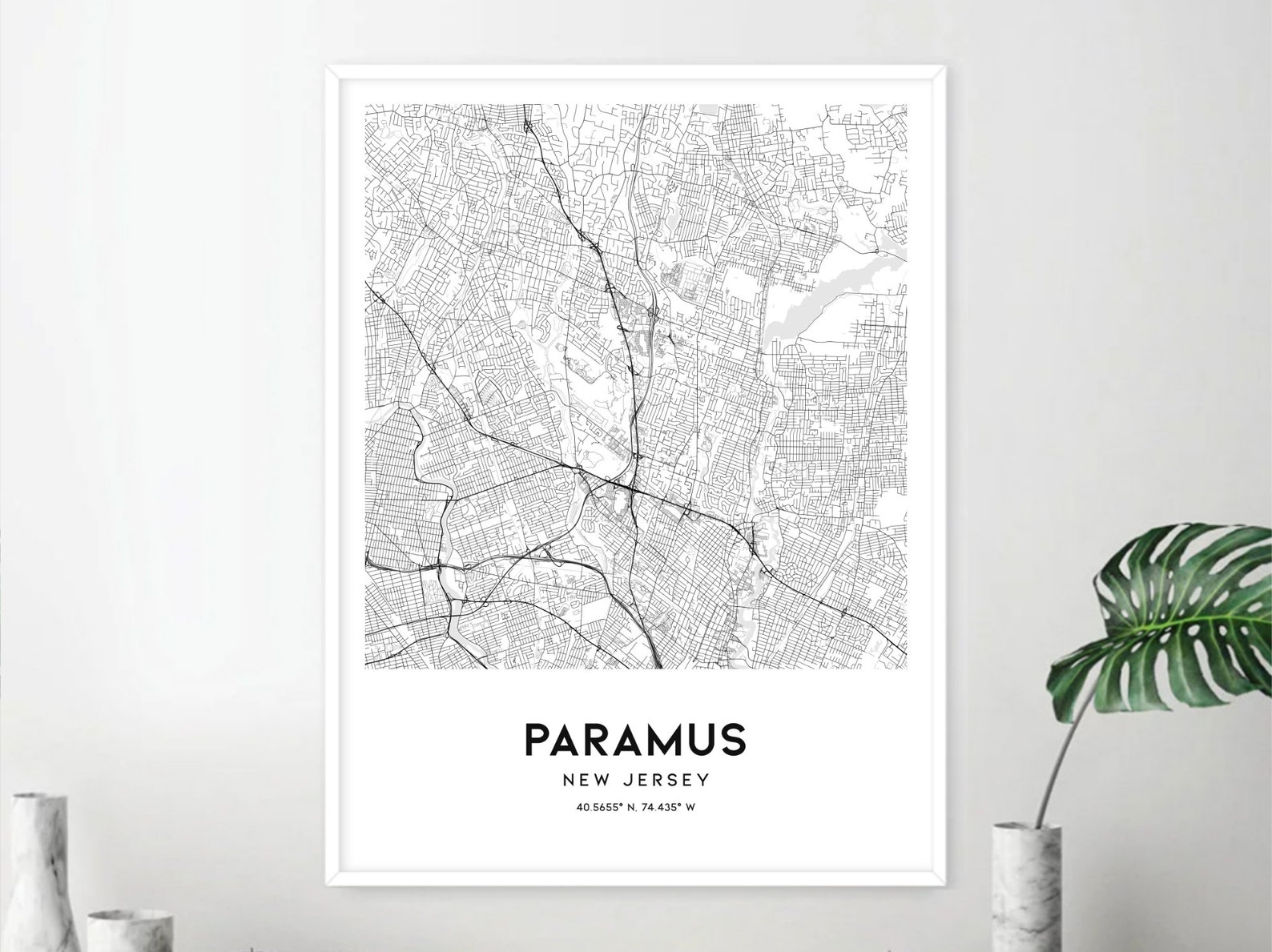 Paramus Map Print, Paramus Map Poster Wall Art, Nj City Map, New Jersey ...