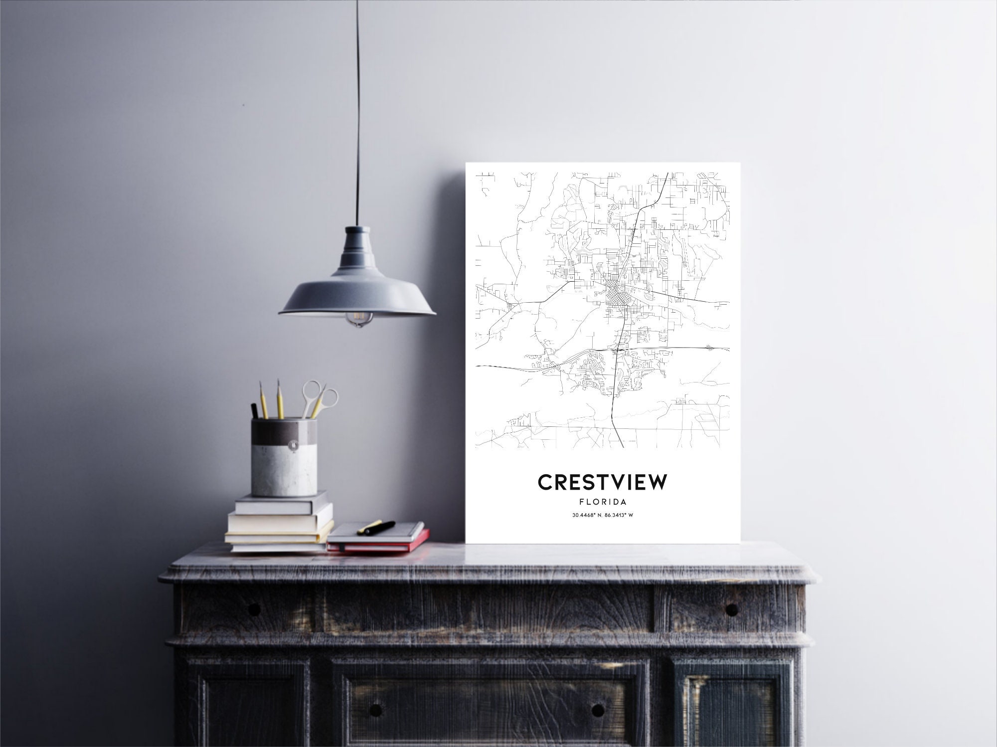 Crestview Map Print, Crestview Map Poster Wall Art, Fl City Map ...