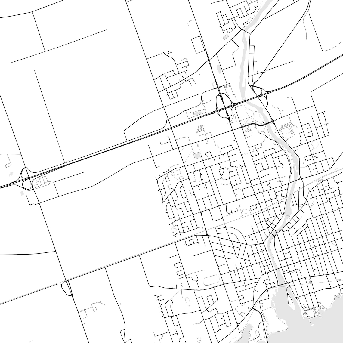 Belleville Map Print, Belleville Map Poster Wall Art, Belleville City ...