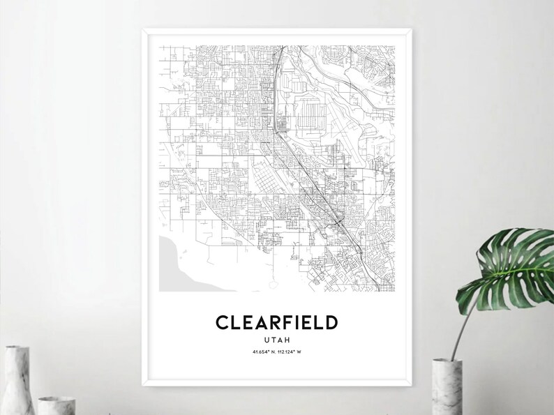 Clearfield Map Print Clearfield Map Poster Wall Art Ut City - Etsy UK