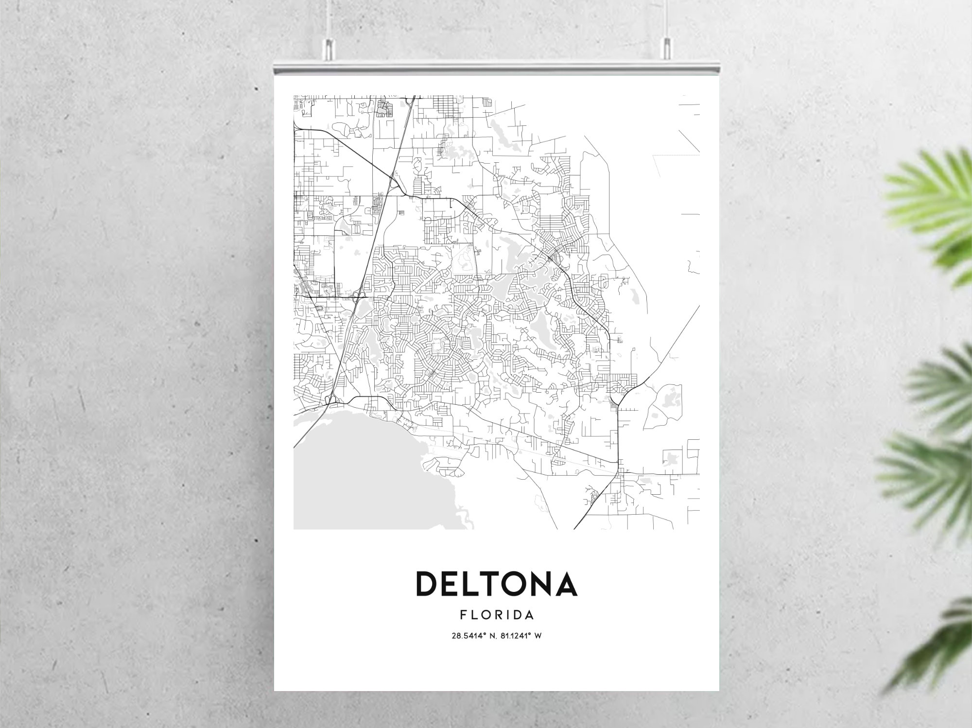 Deltona Map Print Deltona Map Poster Wall Art Fl City Map | Etsy