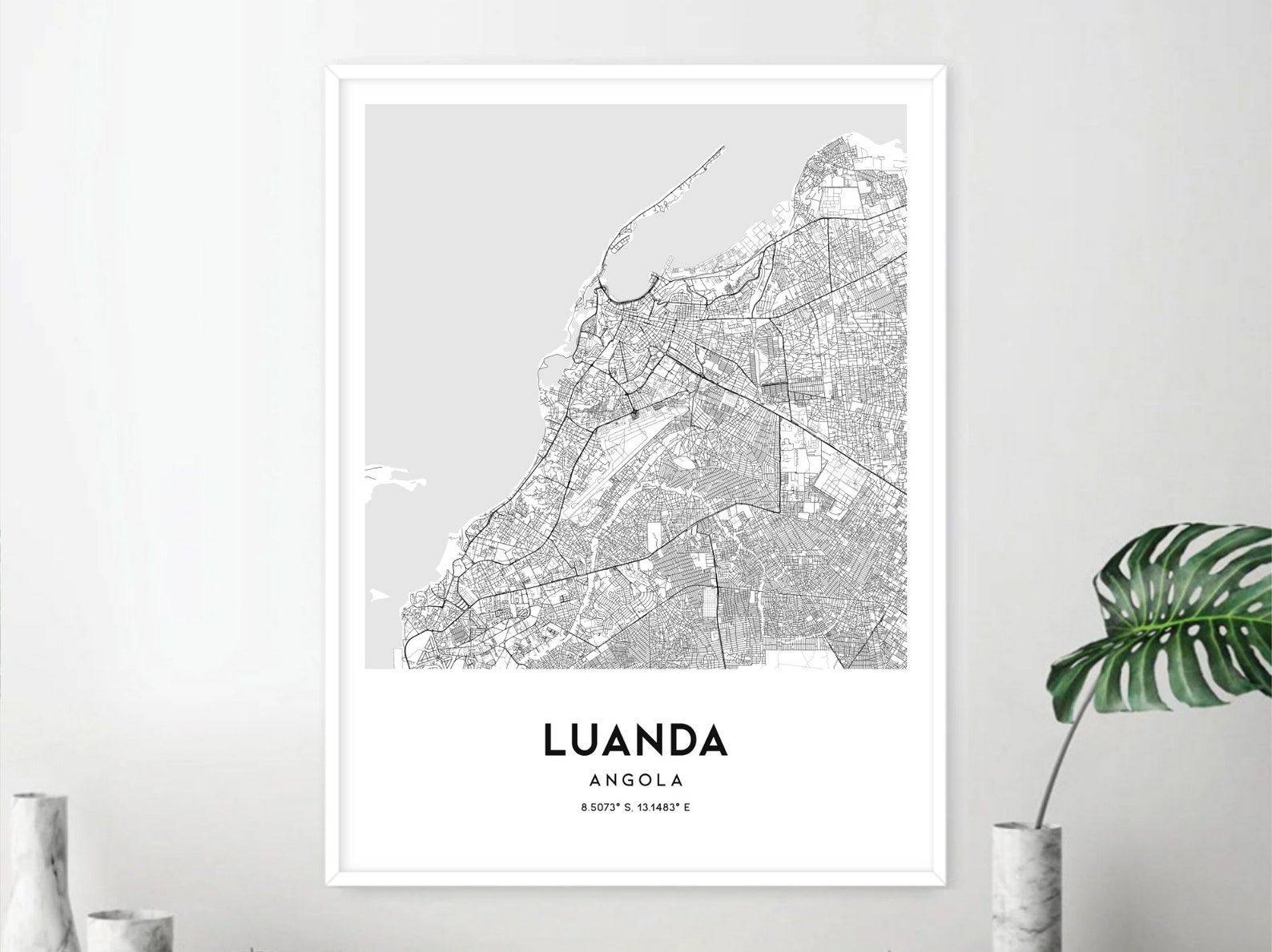 Luanda Map Print, Luanda Map Poster Wall Art, Luanda City Map, Luanda ...