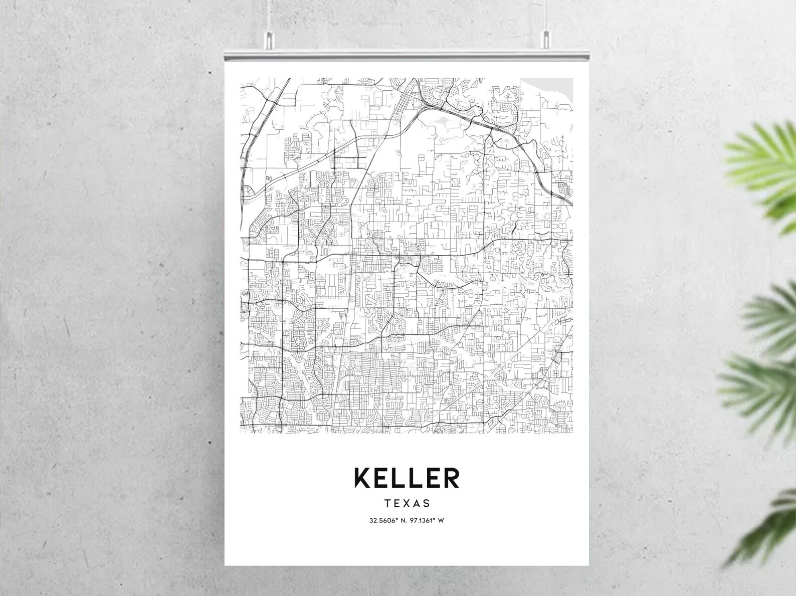 Keller Map Print Keller Map Poster Wall Art Tx City Map | Etsy