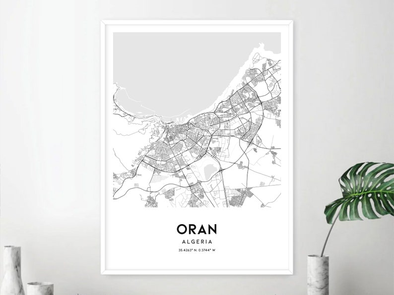 Oran Map Print, Oran Map Poster Wall Art, Oran City Map, Oran Print ...