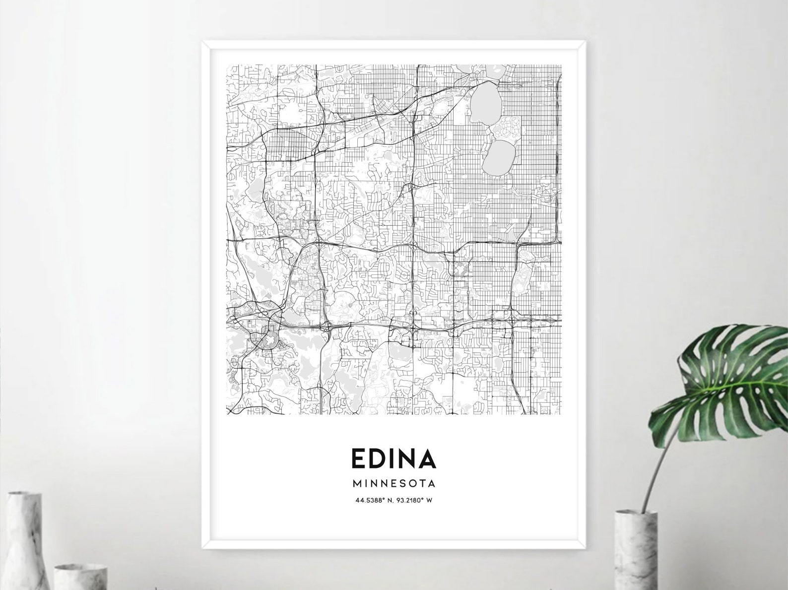 Edina Map Print, Edina Map Poster Wall Art, Mn City Map, Minnesota ...