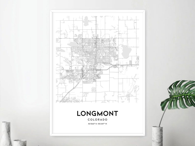 Longmont Map Print, Longmont Map Poster Wall Art, Co City Map, Colorado ...