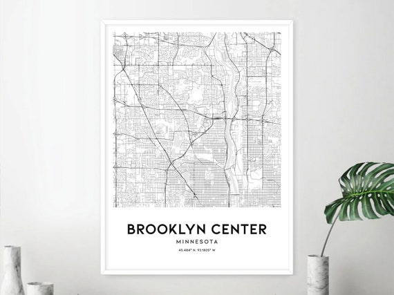Brooklyn Center Map Print Brooklyn Center Map Poster Wall | Etsy