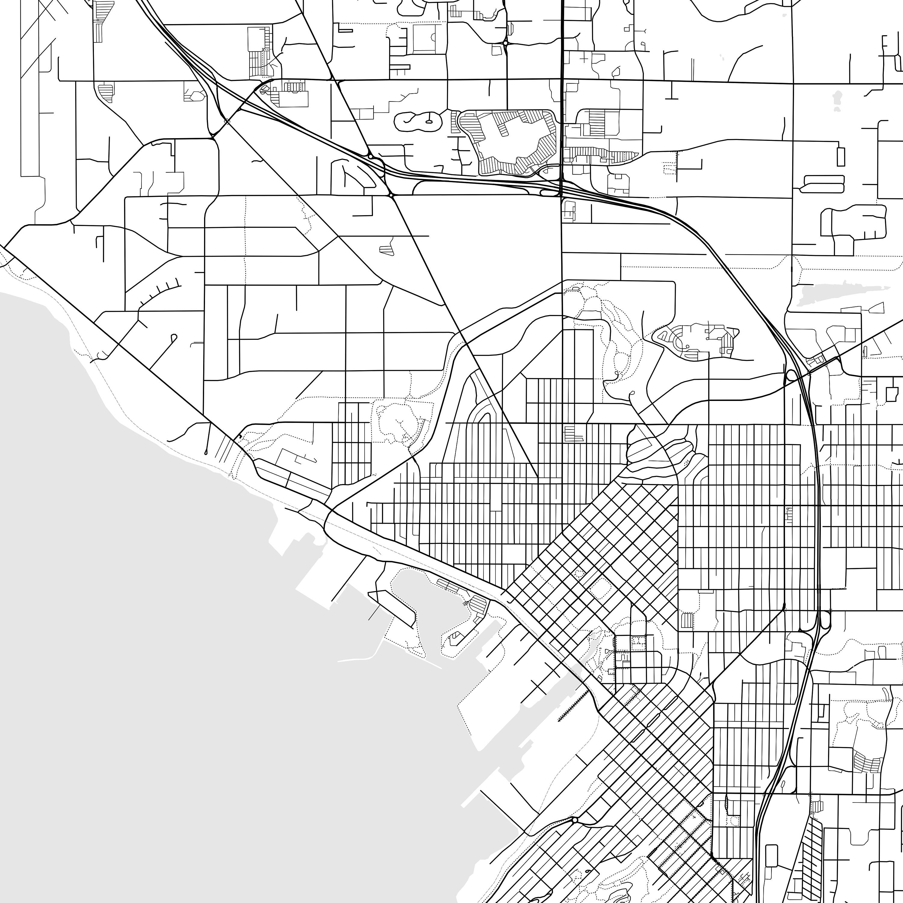 Bellingham Map Print, Bellingham Map Poster Wall Art, Wa City Map ...