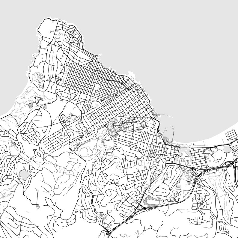 Monterey Map Print Monterey Map Poster Wall Art Ca City Map | Etsy