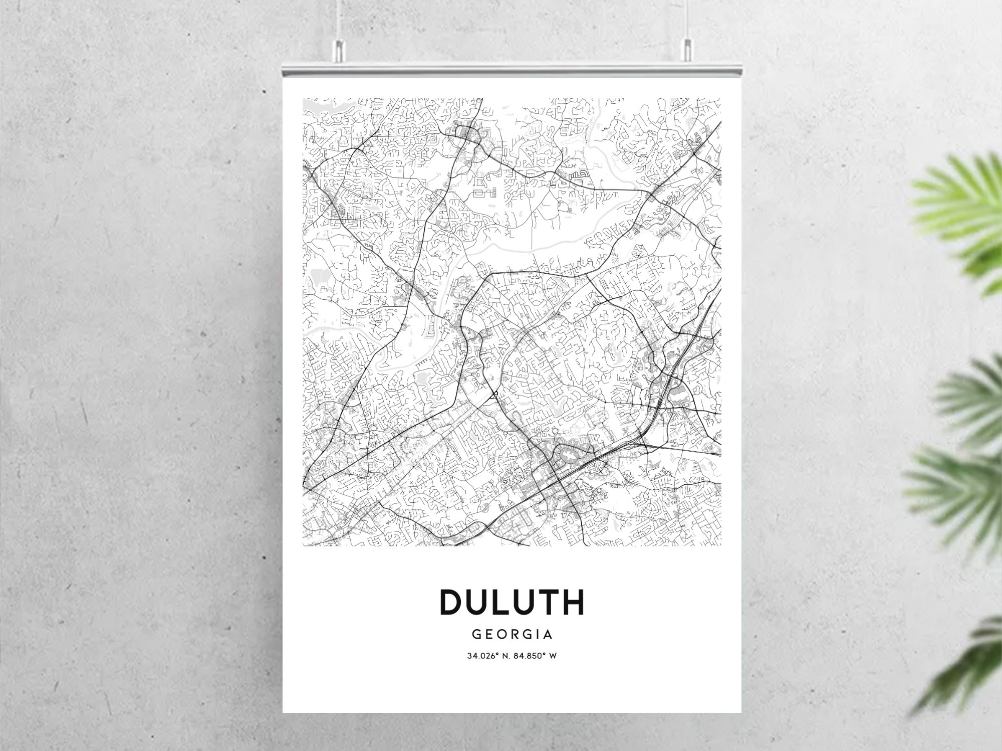 Duluth Map Print Duluth Map Poster Wall Art Ga City Map | Etsy