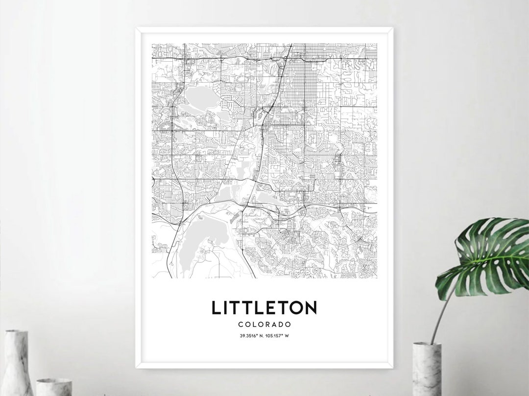 Littleton Map Print, Littleton Map Poster Wall Art, Co City Map ...