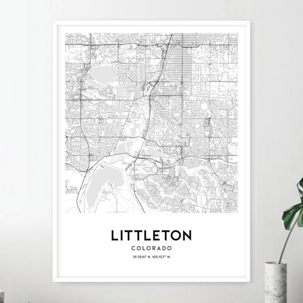 Map of Littleton Colorado - Etsy