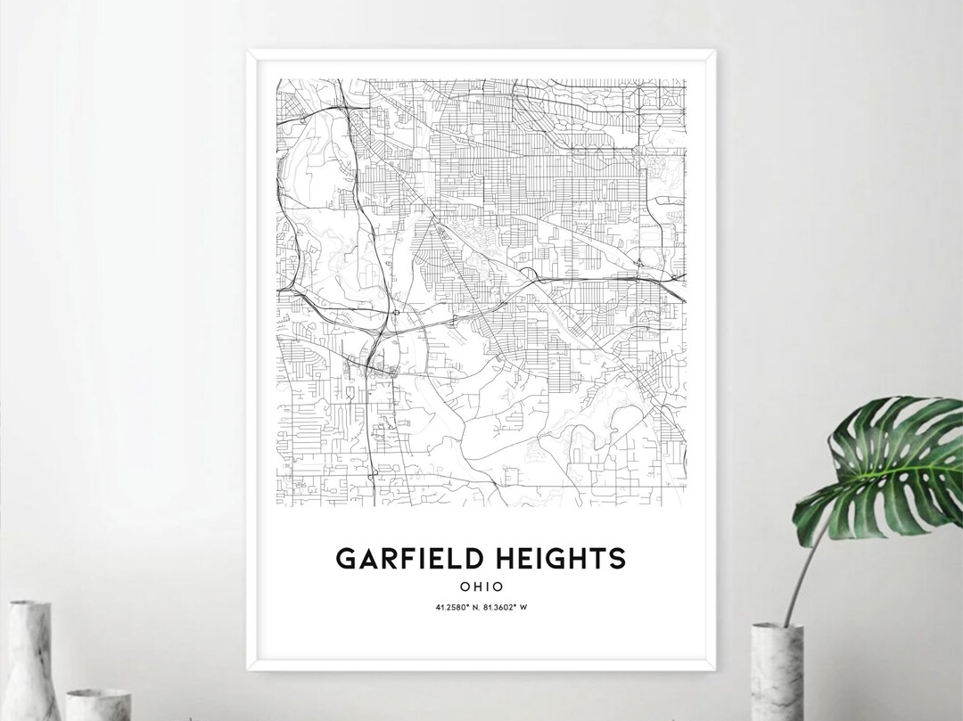 Garfield Heights Map Print, Garfield Heights Map Poster Wall Art, Oh ...