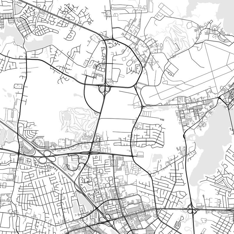 Hampton Map Print Hampton Map Poster Wall Art Va City Map - Etsy