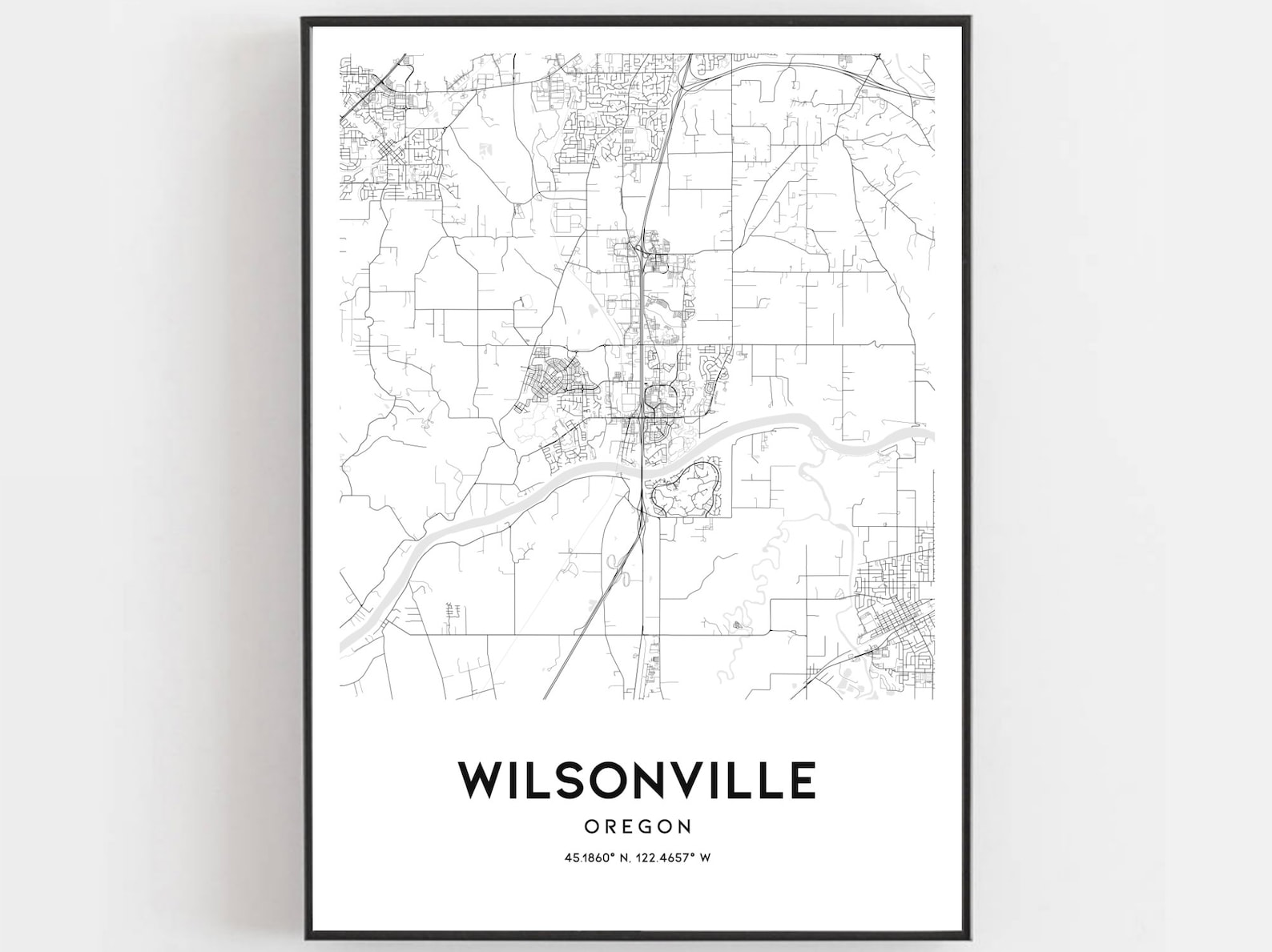 Wilsonville Map Print Wilsonville Map Poster Wall Art or - Etsy
