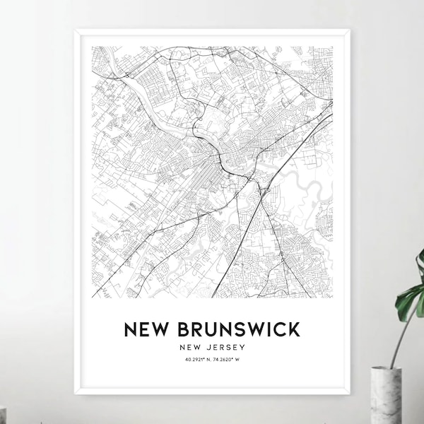 New Brunswick Map - Etsy