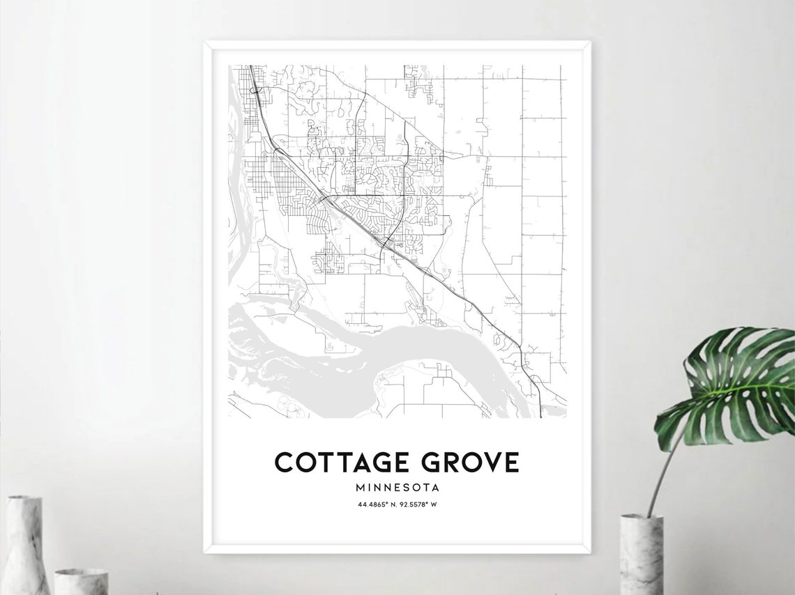 Cottage Grove Map Print, Cottage Grove Map Poster Wall Art, Mn City Map ...