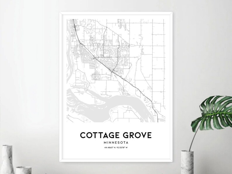 Cottage Grove Map Print, Cottage Grove Map Poster Wall Art, Mn City Map ...