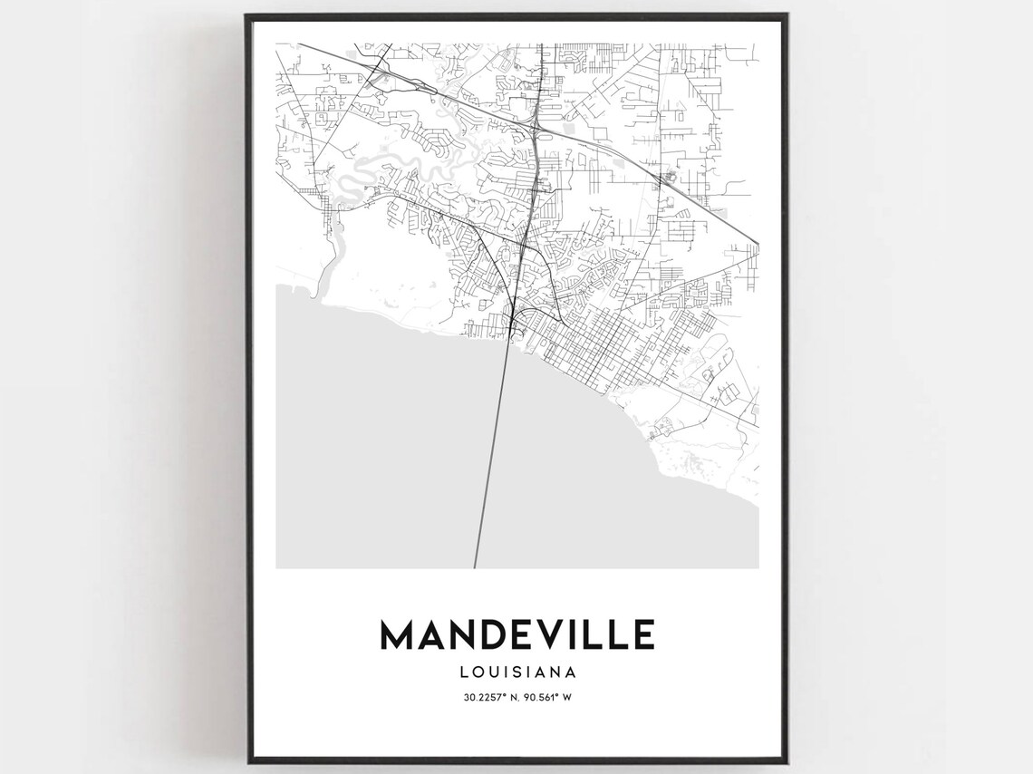 Mandeville Map Print Mandeville Map Poster Wall Art La City | Etsy