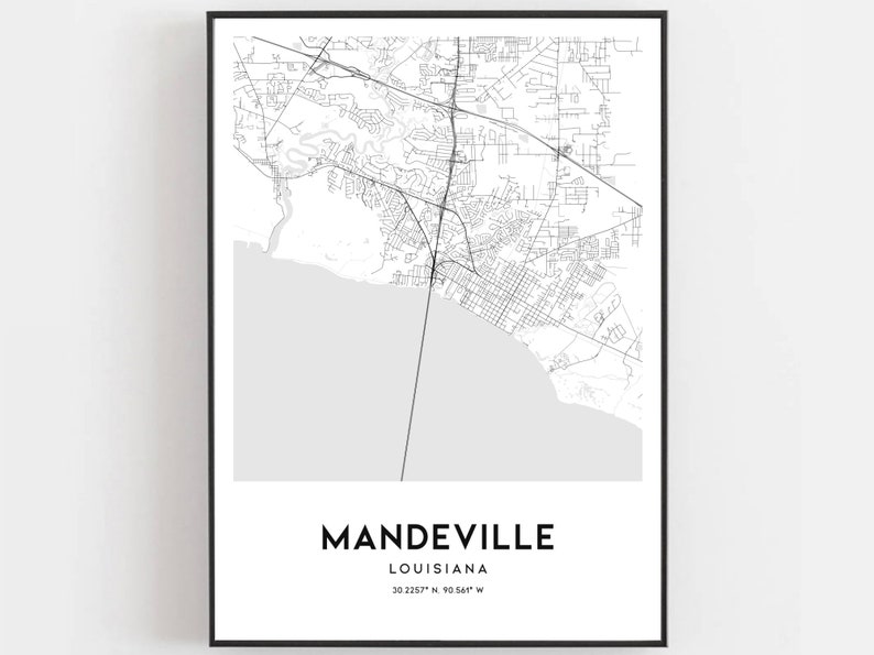 Mandeville Map Print Mandeville Map Poster Wall Art La City | Etsy