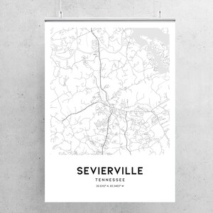 Sevierville Map Print Sevierville Map Poster Wall Art Tn | Etsy
