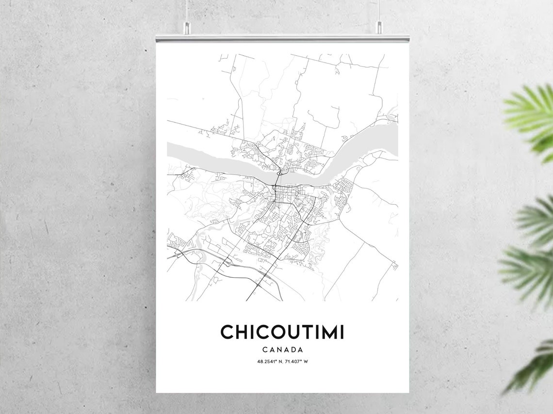 Chicoutimi Map Print Chicoutimi Map Poster Wall Art | Etsy