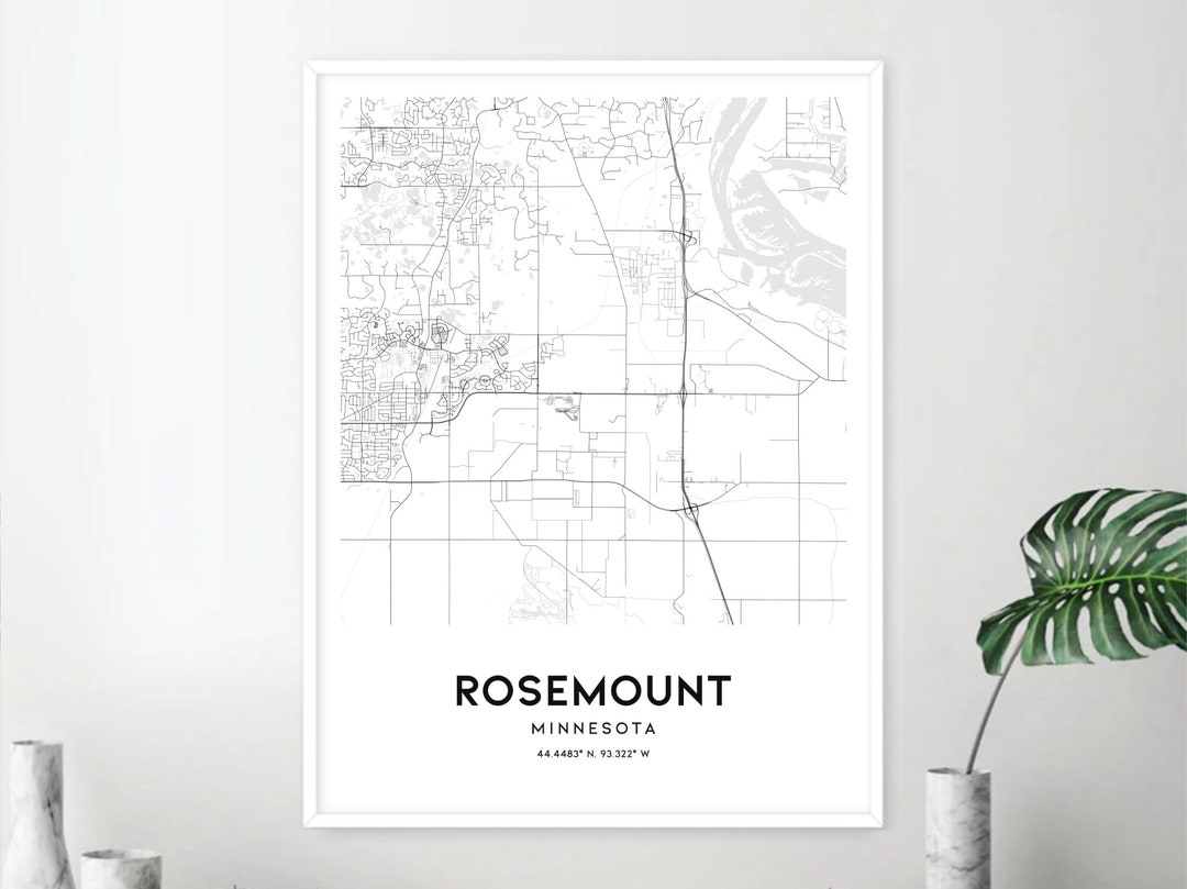 Rosemount Map Print, Rosemount Map Poster Wall Art, Mn City Map ...