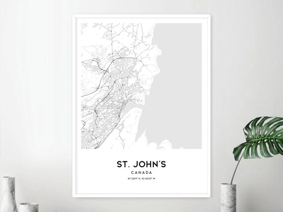 St. Johns Map Print St. Johns Map Poster Wall Art St. | Etsy
