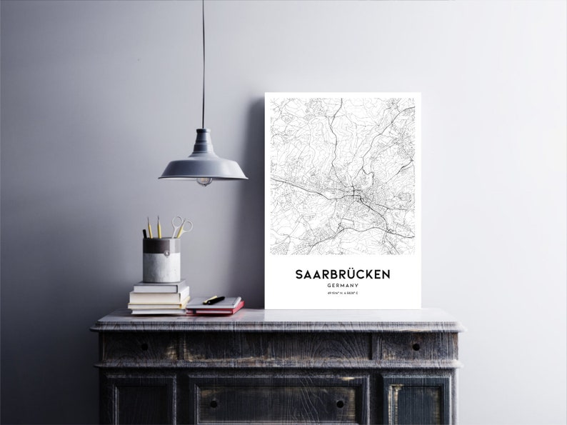 Saarbrücken Map Print, Saarbrücken Map Poster Wall Art, Saarbrücken ...
