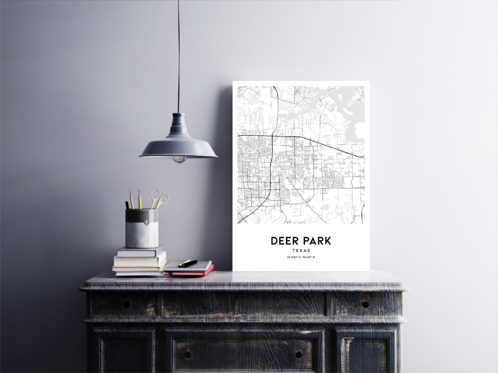 Deer Park Map Print, Deer Park Map Poster Wall Art, Tx City Map, Texas ...