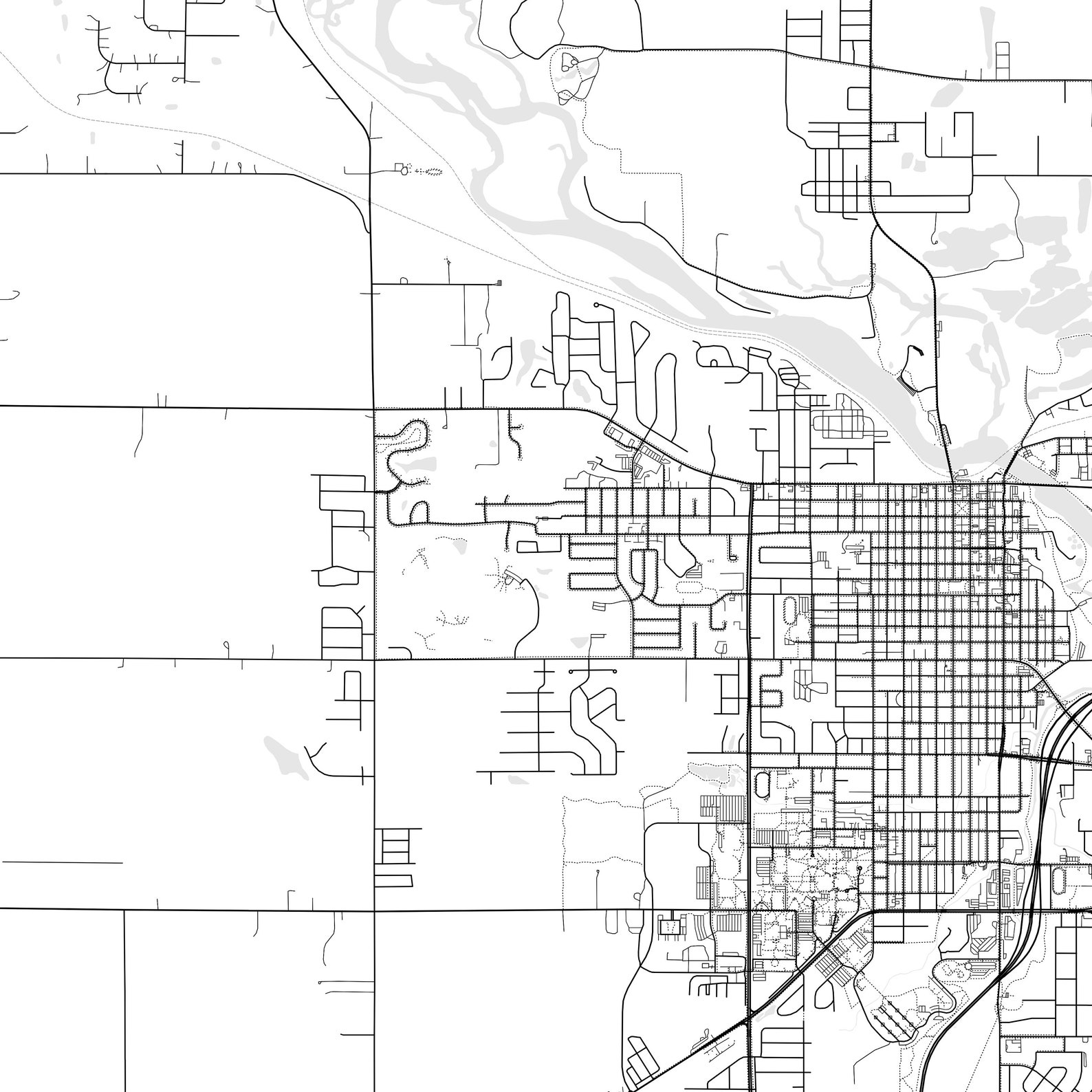 Cedar Falls Map Print, Cedar Falls Map Poster Wall Art, Ia City Map ...