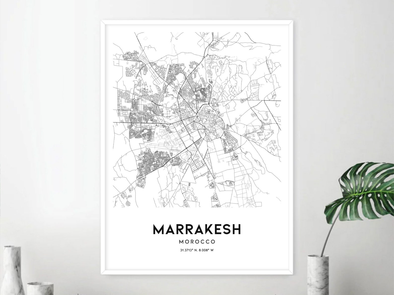 Marrakesh Map Print Marrakesh Map Poster Wall Art Marrakesh - Etsy