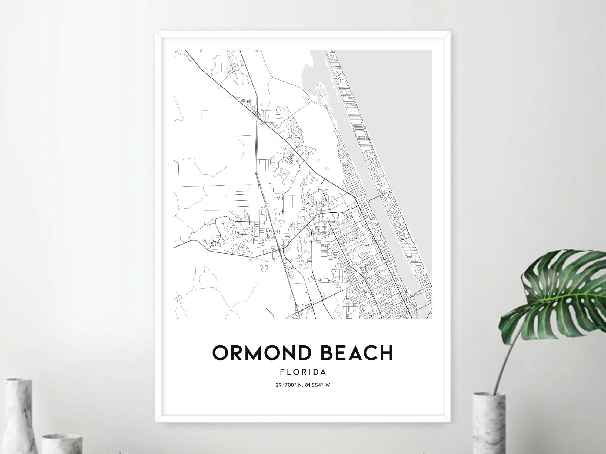 Ormond Beach Map Print Ormond Beach Map Poster Wall Art Fl - Etsy