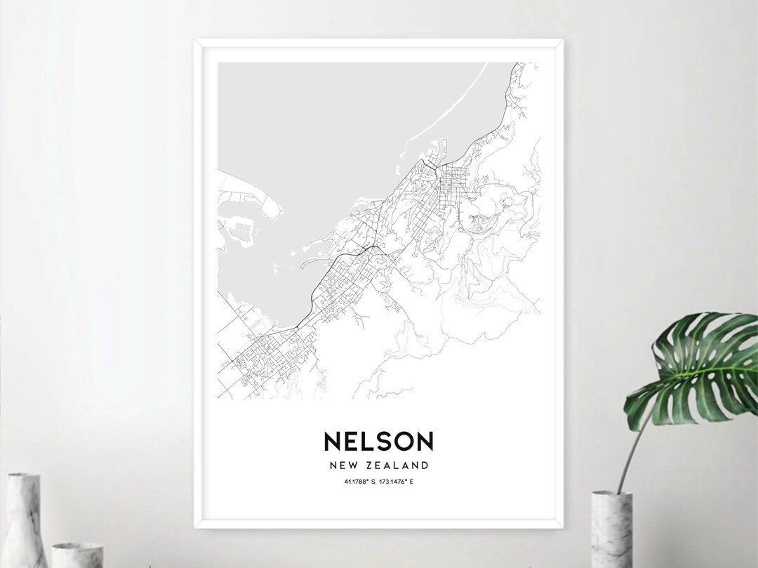 Nelson Map Print Nelson Map Poster Wall Art Nelson City Map - Etsy